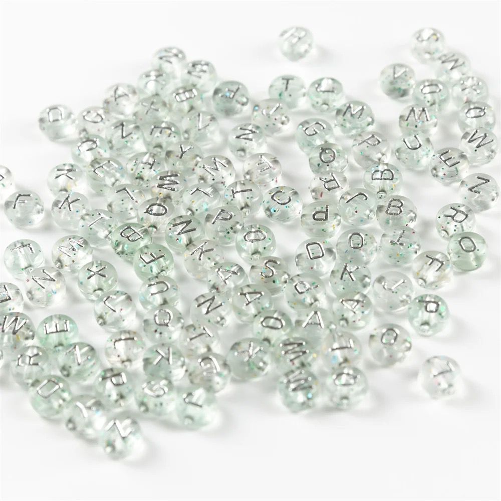 50010 - Letras transparentes con plateado escarchadas - Glamer ...